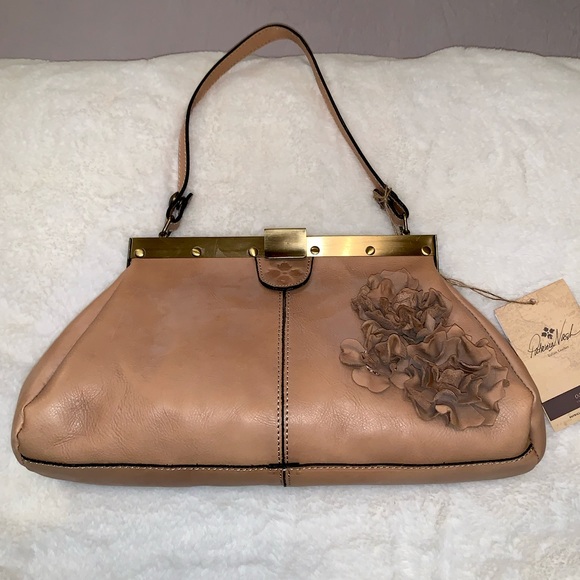 Patricia Nash | Bags | Patricia Nash Tan Leather Satchel With 3d Rose ...
